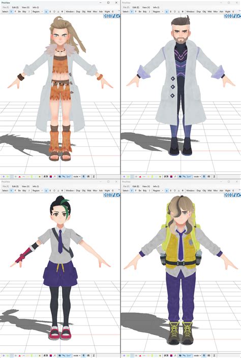 [mmd] Pkm S V Character Pack 1 Dl Update By New3dssuchti On Deviantart