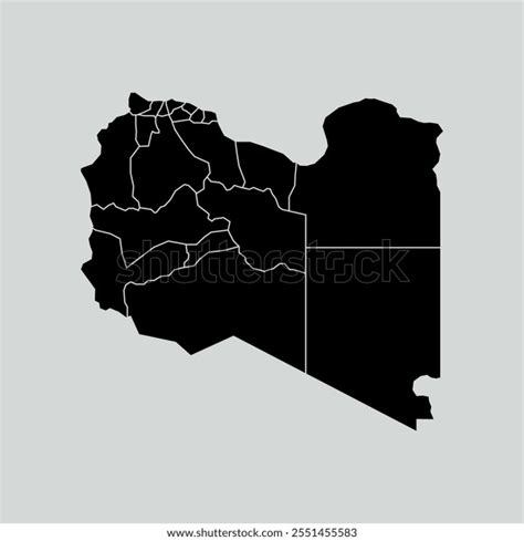 Libya Map Regions Isolated On White Stock Vector Royalty Free