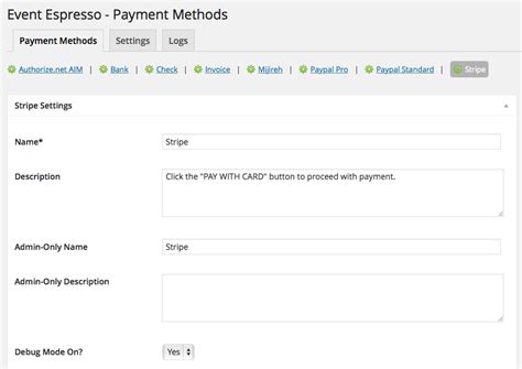 Stripe Payment Gateway Event Espresso User Guides Documentation