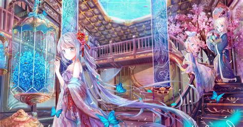Vocaloid 青い花と蝶 どうどう 榛小豆 綠色豌豆のイラスト Pixiv