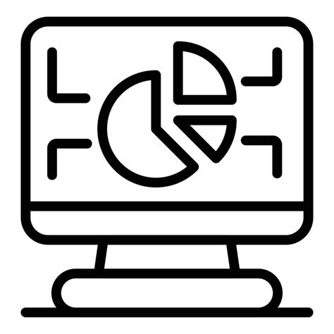 Monitor Pie Graph Icon Outline Style Vector Art At Vecteezy