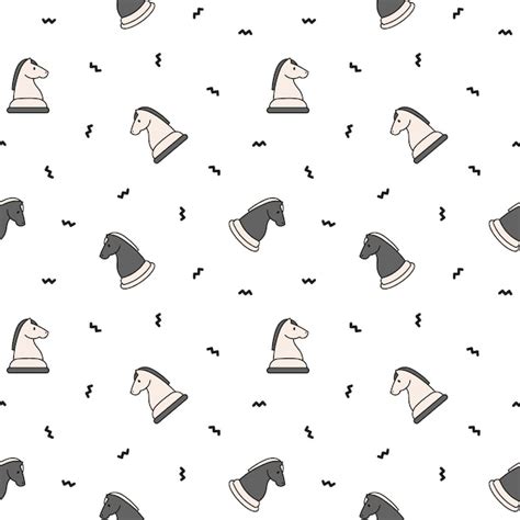 Premium Vector Chess Pieces Seamless Pattern