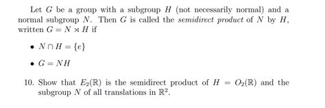 Solved Let G Be A Group With A Subgroup H Not Necessarily