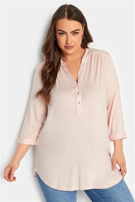 Yours Curve Plus Size Light Pink Satin Shirt Yours Clothing