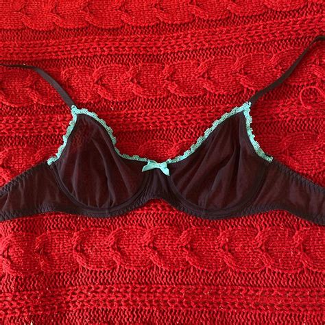 Savage Fenty See Through Bra With Bright Blue Lace Depop