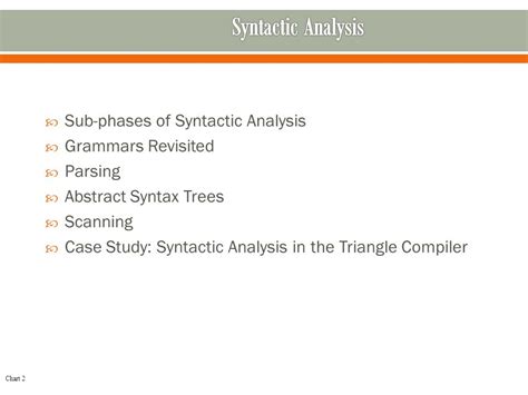 Fall Chart 2 Sub Phases Of Syntactic Analysis Grammars Revisited