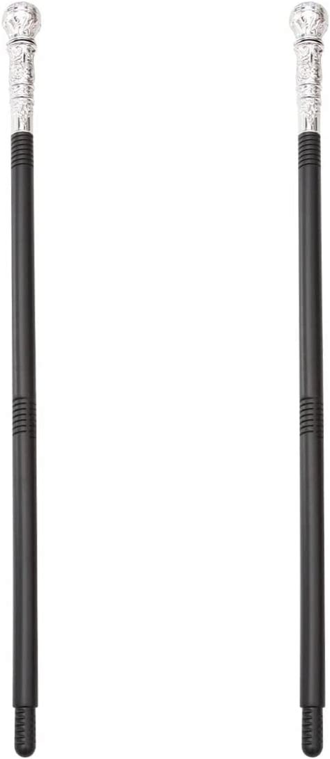 2 Pack Antique Ske Scepter Antique Silver Cane Decorative Cane Prop Costume Scepter Colsplay