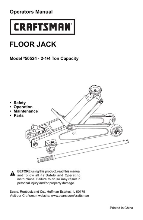 Craftsman Ton Floor Jack Manual Viewfloor Co