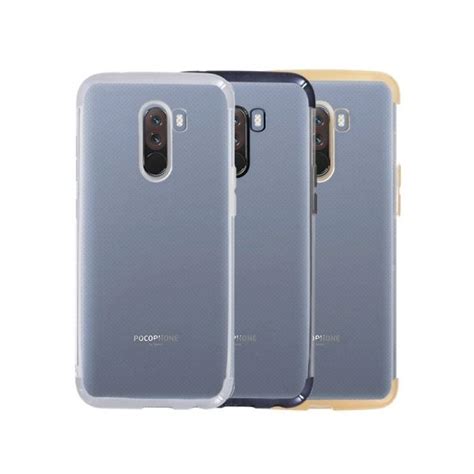 Funda Silicona Pocophone F1 Gel Transparente Con El Borde Metalizado 4
