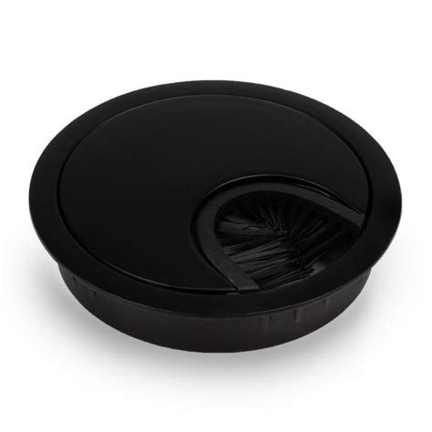 Passe Câble Lot De 2 60 Mm Métal Joint Brosse Noir