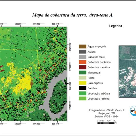 Mapa De Cobertura Da Terra área Teste A Uso De Atributos Espectrais