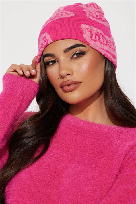 Be That Bitch Beanie Pinkcombo Fashion Nova Accessories Fashion
