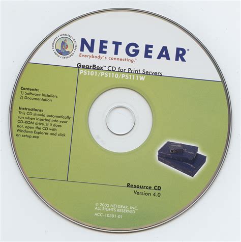 Netgear GearBox CD For Print Servers PS PS PS W Resource CD Version ACC