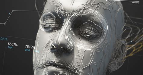 Hud 데이터를 가진 고급 Ai 바이오닉 로봇 헤드 3d 일러스트 렌더 3차원 형태에 대한 스톡 사진 및 기타 이미지 3차원 형태 4k해상도 가상현실 Istock