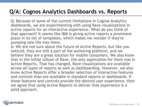 Ibm Cognos Analytics Reporting Vs Dashboarding Matching Tools To Business Requirements Ppt