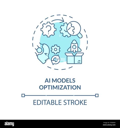 Blue Thin Line Icon Ai Models Optimization Concept Stock Vector Image And Art Alamy