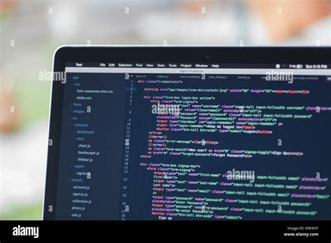 Code Syntax On A Computer Screen Stock Photo Alamy