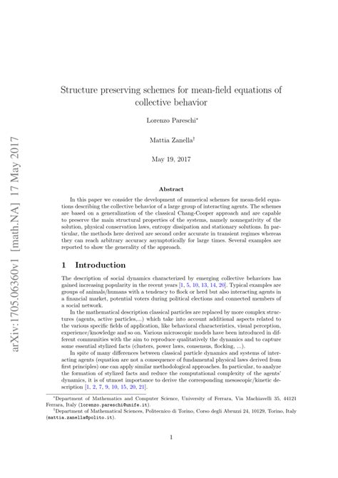 PDF Structure Preserving Schemes For Mean Field Equations Of