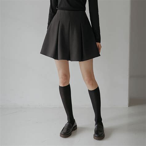 커먼유니크 토피넛 피치 기모 플리츠 스커트 가을겨울기모치마기모스커트미니핀턱치마러블리걸리쉬밴딩뒷밴딩데일리