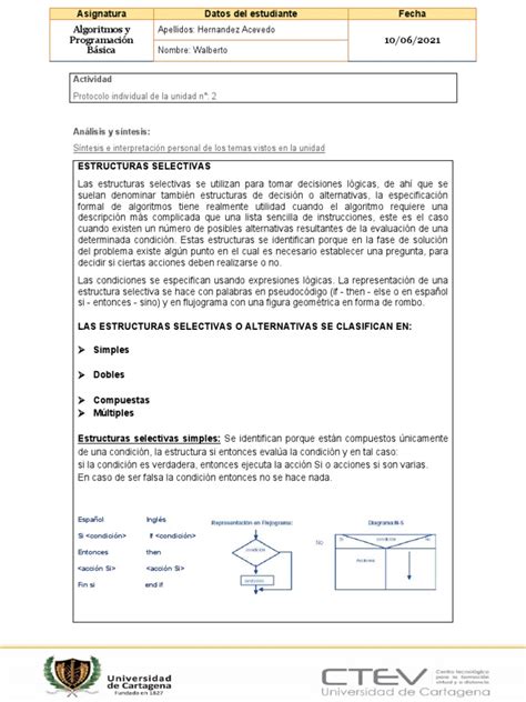 Algoritmos Y Programacion Unidad 2 Pdf Algoritmos Programación De