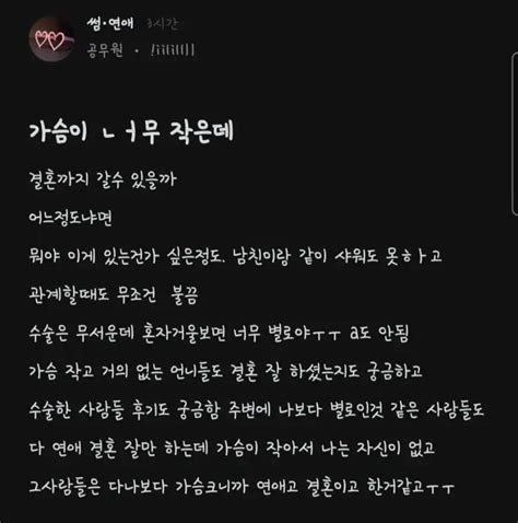 가슴 작은데 연애할 수 있을까 Dogdripnet 개드립