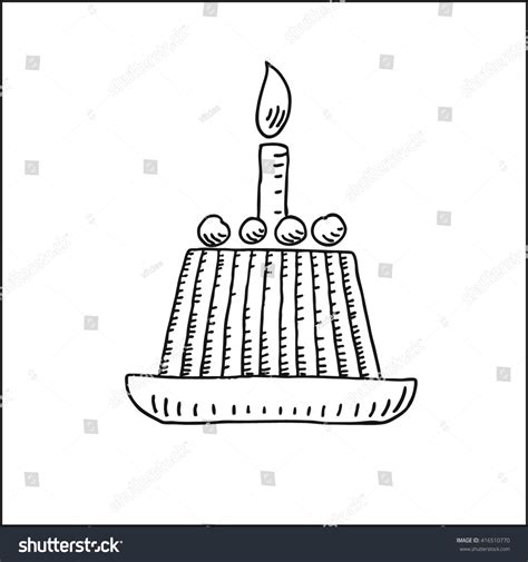 Sweet Cream Birthday Cupcake Cake Candle Stock Vector Royalty Free Shutterstock