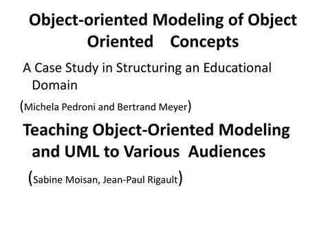 PPT Object Oriented Modeling Of Object Oriented Concepts PowerPoint Presentation ID
