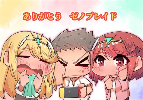 Mythra Rex And Pyra Giving Thanks To Monolithsoft For Peak Fiction