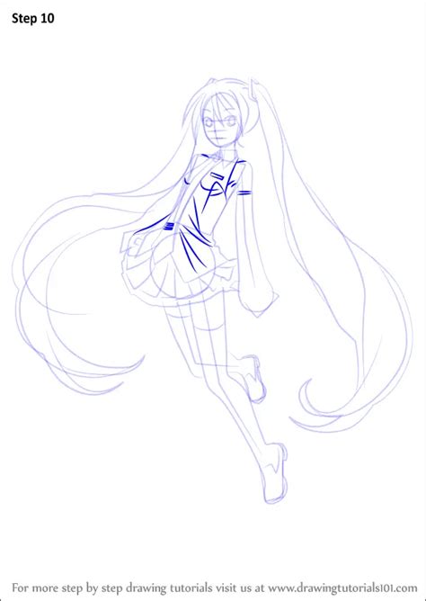 How To Draw Hatsune Miku From Vocaloid Vocaloid Step By Step DrawingTutorials Com