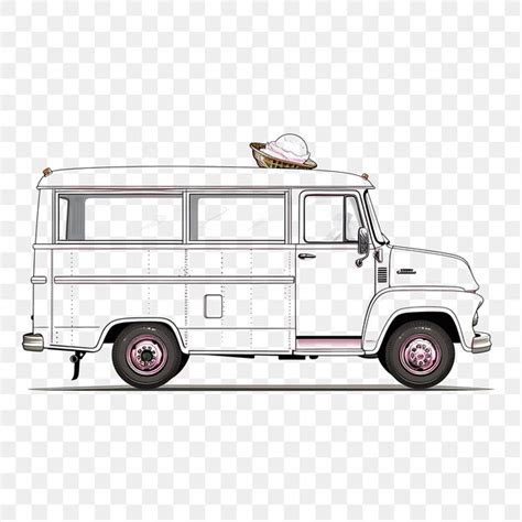 Premium Psd Psd Retro Ice Cream Truck Chevrolet Step Van With Pastel
