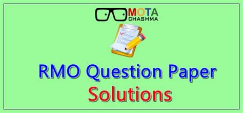 Rmo Question Paper With Solutions Download Rmo Previous Year Papers