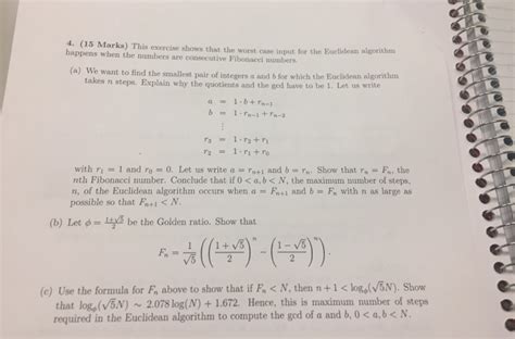 Solved 4 15 Marks This Exercise Shows That The Worst Case