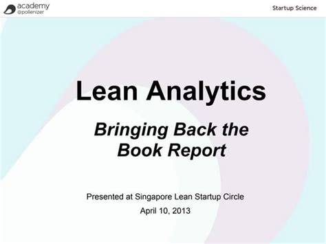Lean Analytics Bringing Back The Book Report Pdf