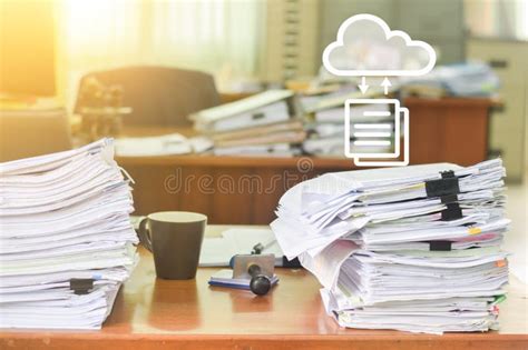 Heap of Papers Work Stack Documents on Office Desk Stock Image - Image of pile, desk: 243486993