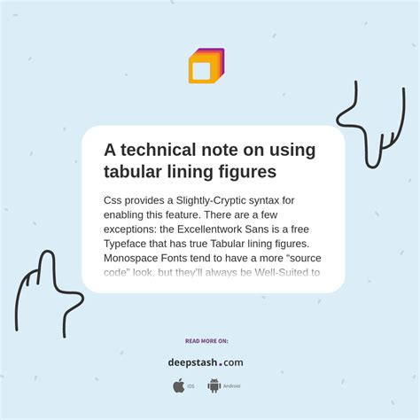 A Technical Note On Using Tabular Lining Figures Deepstash