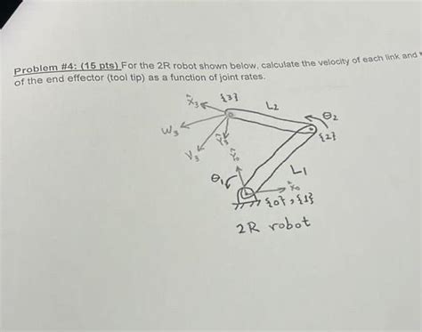 problem 4 15pts for the 2r robot shown below