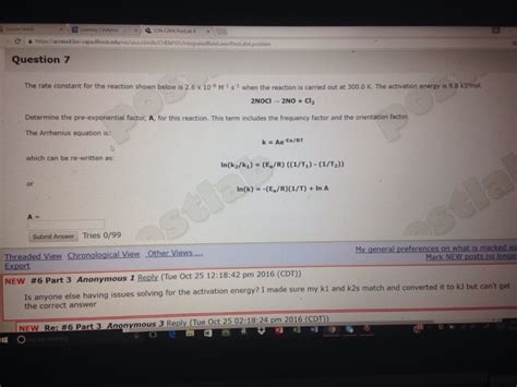 Solved The Rate Constant For The Reaction Shown Below Is 26