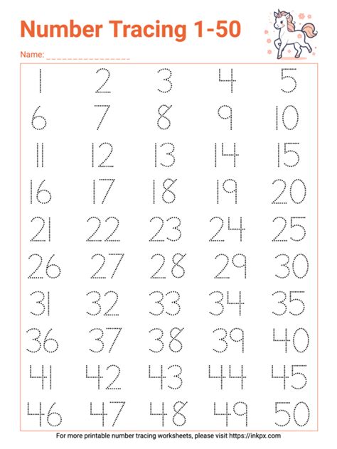 Printable Number Tracing Worksheets In Pdf Png And  Formats In