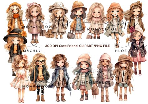Cute Girls Fashion Clipart Png Graphic By Phj0332 · Creative Fabrica