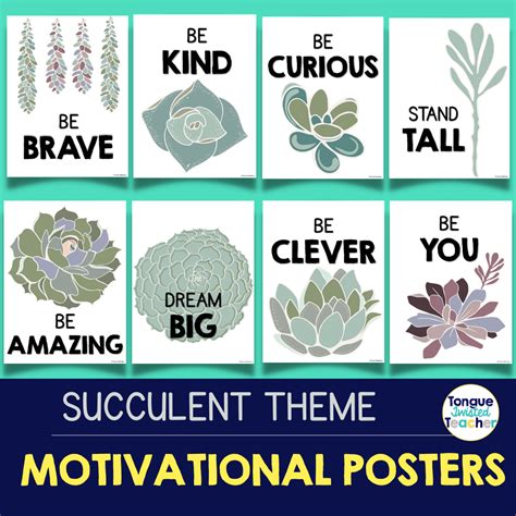 Succulent Plant Theme Motivational Posters Classroom Decor Made By