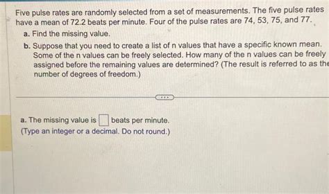Solved Five Pulse Rates Are Randomly Selected From A Set Of