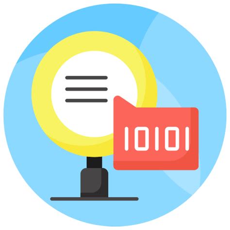 Binary Code Search Magnifier Programming Coding Loupe Icon