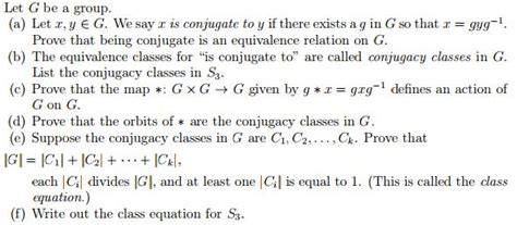 Solved Let G Be A Group A Let X YG We Say X Is Chegg Com