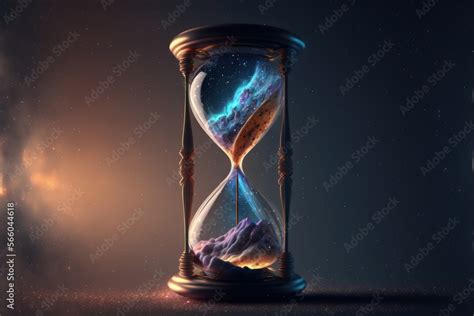 Hourglass With Universe Inside Galaxy Inside Hourglass Digital