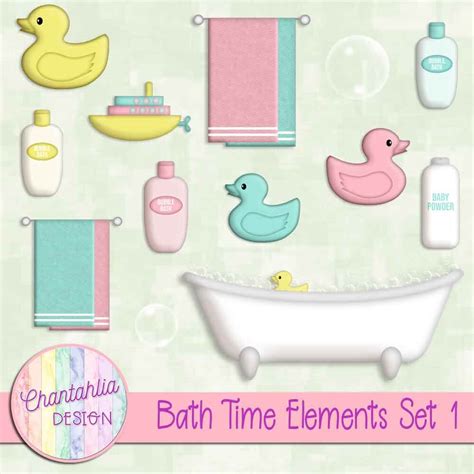 Free Bath Time Design Elements For Scrapbooking