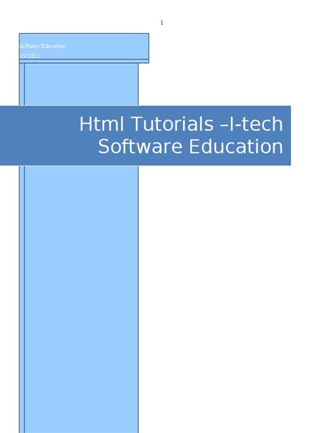 Html Tutorials I Tech Software Education Pdf Hyperlink Html Element