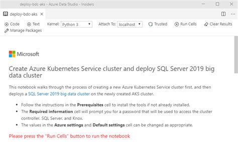 Install SQL Server 2019 Big Data Cluster Using Azure Data Studio