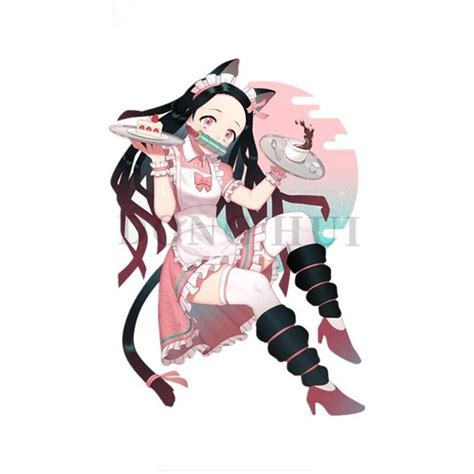 Demon Slayer Nezuko Waitress Anime Sticker Collectors Sanctuary