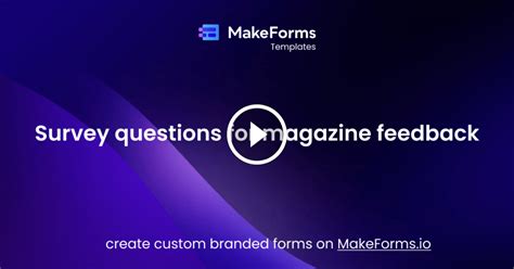 Magazine Feedback Form