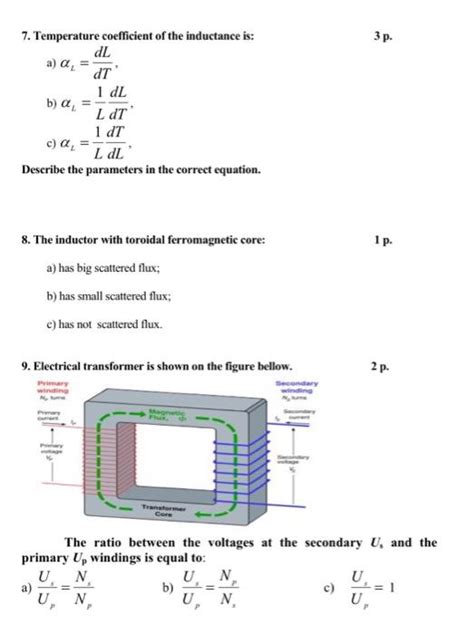 Solved 7 Temperature Coefficient Of The Inductance Is 3 P